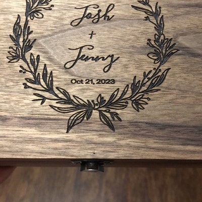 Custom Personalized Wooden Keepsake Box Wedding Card Box, Anniversary ...