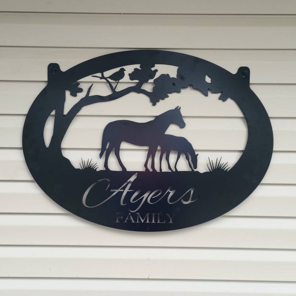 Metal Sign With MARE and FOAL Customized With Your Name - Etsy