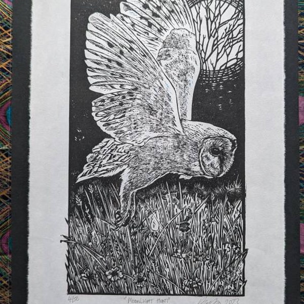 A4 Badger Wall Art Colourfull Wildlife Print moonlight Forest Scene ...