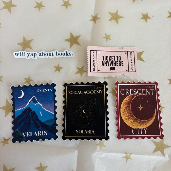 Book Postage Stamp Design Pack of 16 | Booktok | Kindle Stickers ...