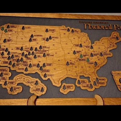 Custom USA National Parks Travel Map Camper RV Gift 5th Anniversary ...