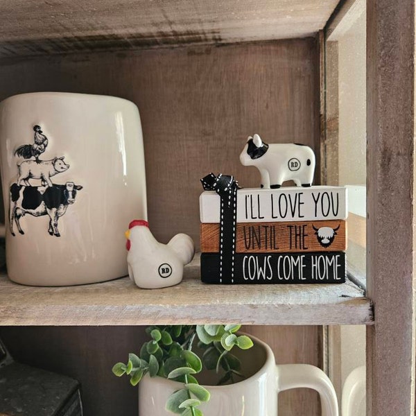 Fall Decorative Wood Book Stack Fall Decor Autumn Home Decor Fall ...