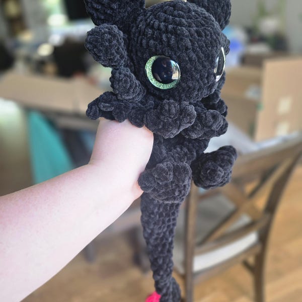 Toothless Nightfury Crochet Fury Dragon Snuggler (made to Order) - Etsy
