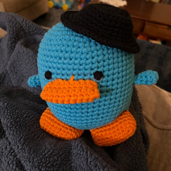 Perry the Platypus Crochet Pattern, Phineas and Ferb Pattern, Ducky ...