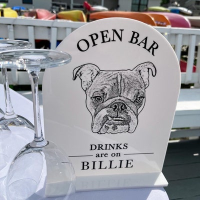 Minimalist Open Bar Sign Drinks Are on Me Drinks Are on Us - Etsy
