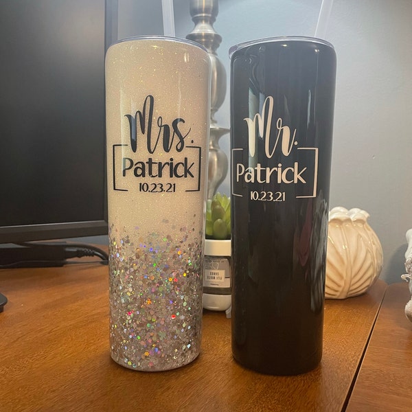 Mr and Mrs Epoxy Tumbler Set | Bridal Gifts | Newly Wed Tumblers ...