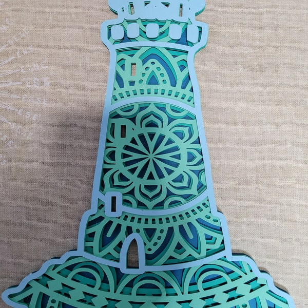 3D Lighthouse SVG DXF 4 Layer Nautical Svg 3D Shadow Box Svg Layered ...