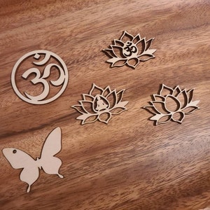 OM Lotus Flower Shape, 3 20, CHOOSE SIZE, Om Symbol Cut Out, Laser Cut ...