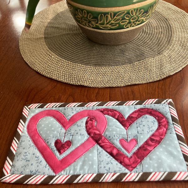Valentine Hearts Mug Rug Pattern - Etsy