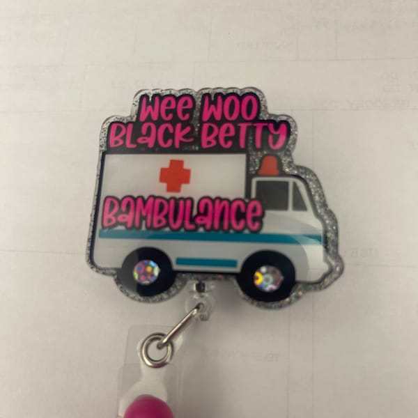 Ambulance - Wee Woo Black Betty Bambulance - Custom Badge Reel - Etsy
