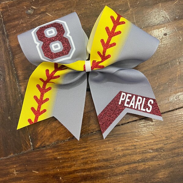 Skinny Collegiate Cheer Bow, White and Green Cheer Bow, Add ...