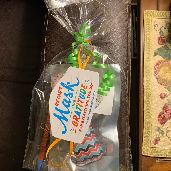 Can't Mask Our Gratitude PRINTABLE Gift Tag, Mask Gift Tag, Thank You ...