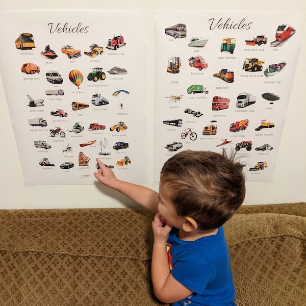 2 VEHICLES POSTERS • Montessori Poster • Montessori Educational ...