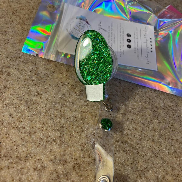 Christmas Lights Badge Reel - 4 Color Options - Etsy