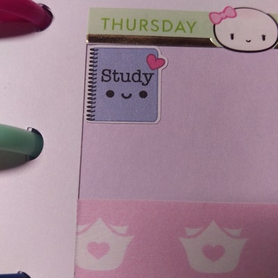 Happy Study Test Reminder Tracker Cute Kawaii Planner Stickers Erin ...