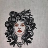 Medusa Snake Head Machine Embroidery Design, Line Art Greek Mythology ...