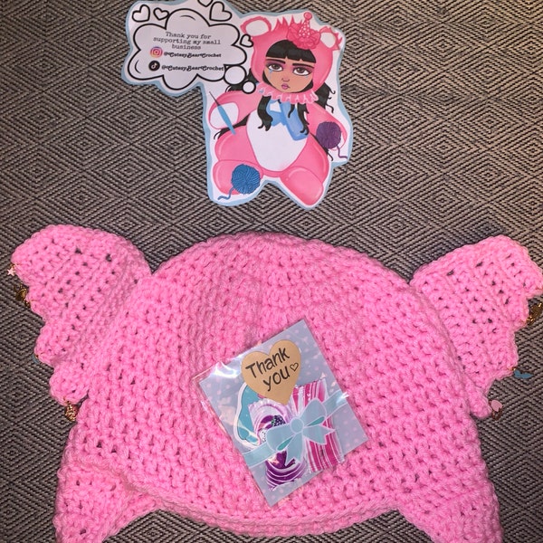 Pink Fairy Ears Crochet Pink Fairy Ear Hat Fairy Ears Pink Nymph Ears ...