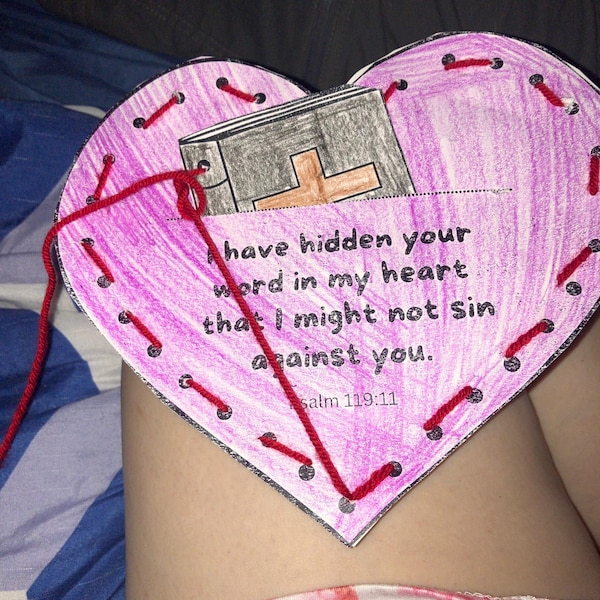 Psalm 119:11 Sunday School Craft Printable Kids Bible Lesson Activity ...