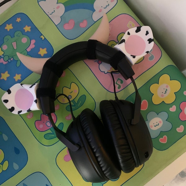 Cow Ears for Headphones, Headset Horns, Gamer Headphone Attachments ...
