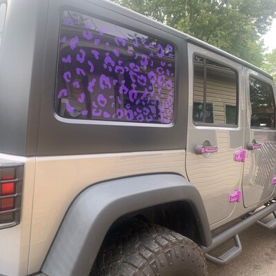 Leopard Cheetah Print Rear Window Decals Fit Jeep Wrangler Unlimited ...