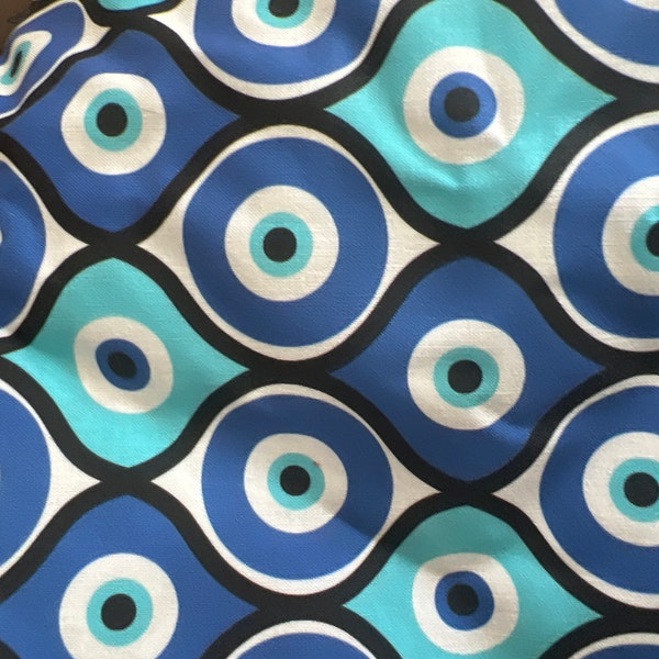 Evil Eye Fabric - Evil Eye by Thirdhalfstudios - Mystical Magical Blue ...