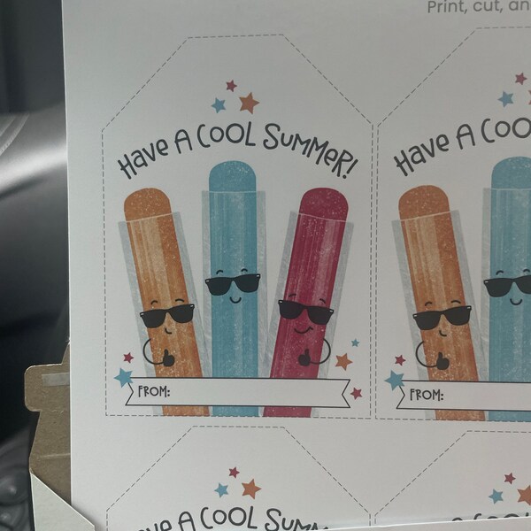 Last Day of School Printable Tag Classroom Treat Tag Have a Cool Summer ...