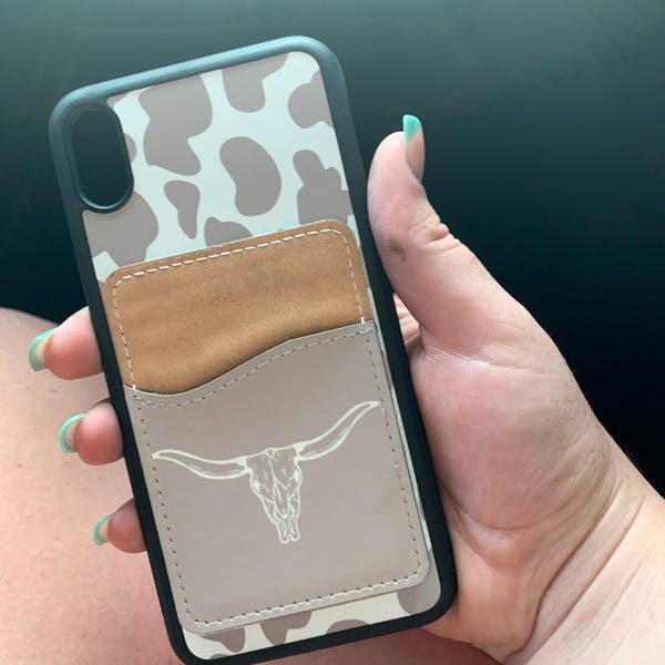 B&W Western Cowprint Bull Wallet Phone Case for iPhone and Samsung - Etsy