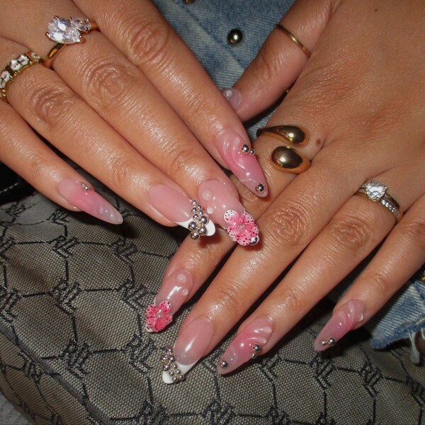 Birthday Frosting Press on Nails | 3D Icing Cherry, Heart Fake Nails ...