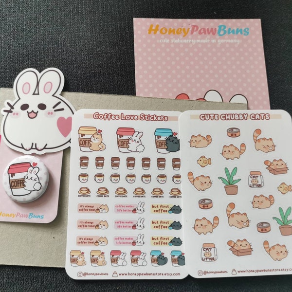 Bread Cat Stickers: Toast Cat, Loaf Cat and Cheese Cat. Funny Red Cat ...