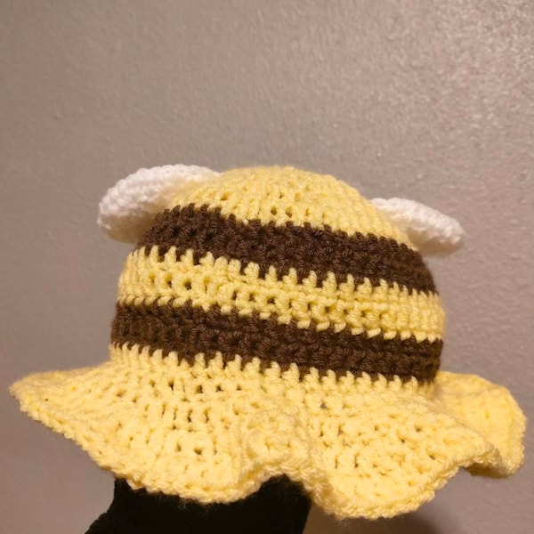 PDF Bumblebee Bucket Hat Crochet PATTERN | Handmade Bee Hat With Frilly ...