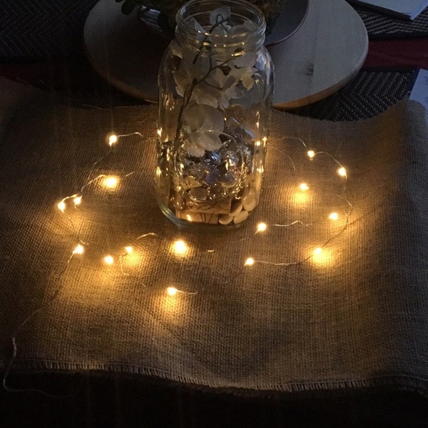 Rustic Wedding Decor, Fall Wedding Decor, Wedding Centerpiece, LED ...