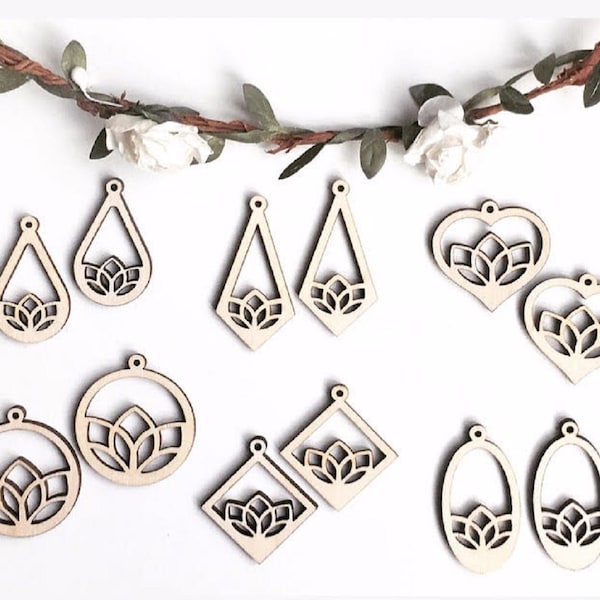 14 PC SVG Cut File Lotus Flower in Frames Collection | Layered Inlay ...