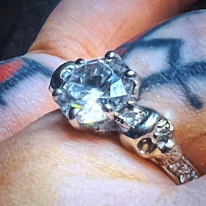 Handmade Vampire Skull Ring Set 1.70TCW Red Garnet Gothic Skull ...