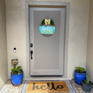 Summer Front Door Decor Hello Sunshine Summer Door Hanger Summer Wreath ...