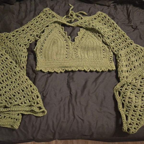 Flora Top Crochet PATTERN Boho Floral Crop Halter, Perfect for Summer ...