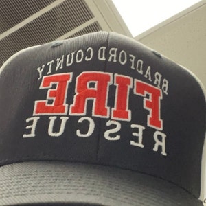 Fire Fighter Department, Fire & Rescue Trucker Cap, Puff Embroidery ...