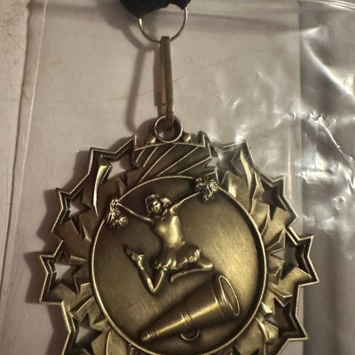 Cheerleader Medallion With Ribbon and Free Engraving - Etsy