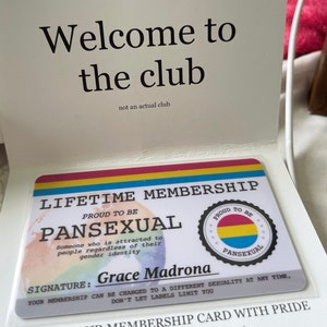 PANSEXUAL Lifetime Membership Card Gay Pride Card LGBT Identity Card ...