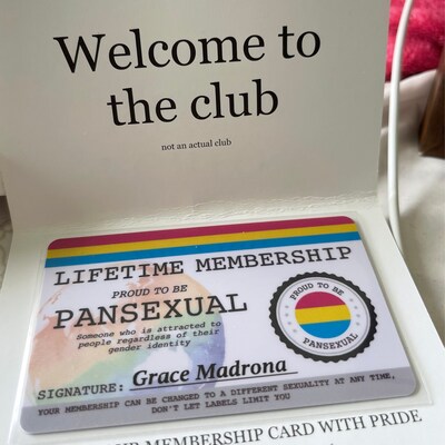 PANSEXUAL Lifetime Membership Card Gay Pride Card LGBT Identity Card ...