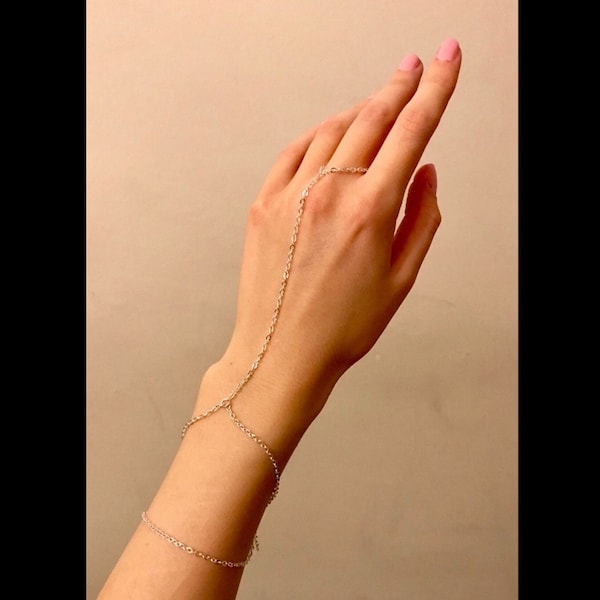 Gold Hand Chain Bracelet | Finger Bracelet | Layering Bracelet | Lariat ...