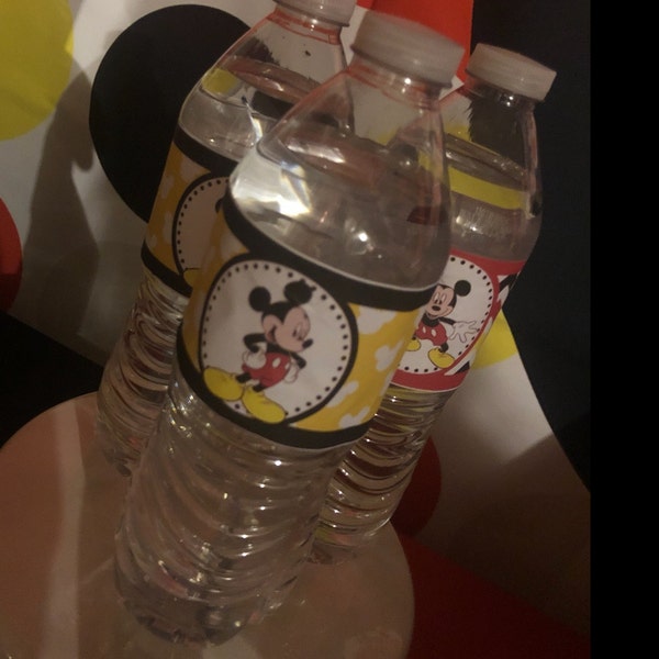 Mickey Mouse Water Bottle Label, Printable Mickey Mouse Water Labels ...