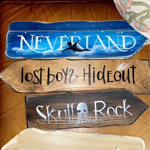 Peter Pan Inspired Single & Multi Pack Signpost Signs Neverland Lost ...