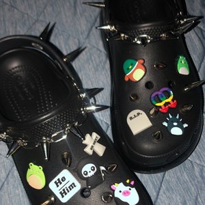 New Trending Pink and White Croc Compatible Shoe Charms, Clog Charms ...