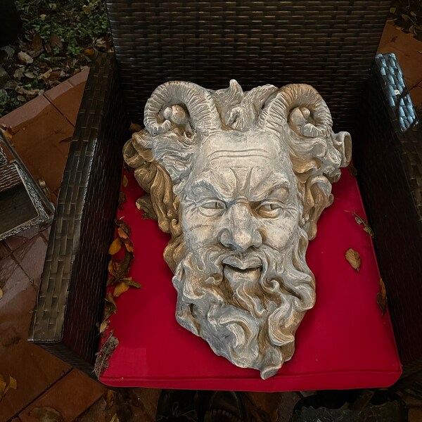 Classic Green Man Wall Hanging/sconce Greenman-fantasy Art-face Plaque ...