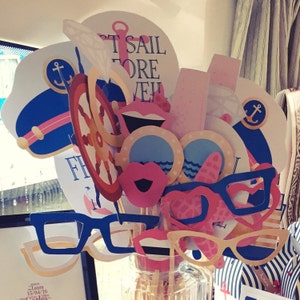 Printable Nautical Bachelorette Photo Booth Props - Last Sail Before ...