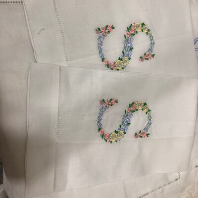 Machine Embroidery LETTER S Uppercase 9,6cm/3.80 Tall Dainty Floral ...