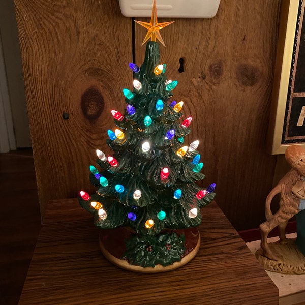 Ceramic Bisque Christmas Tree and Base Complete Kit With Lighting Kit ...