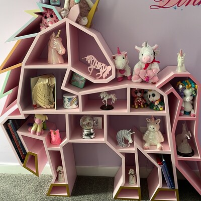 Kids Bookshelf Unicorn Decor Bookcase Childrens Nursery Shelf - Etsy