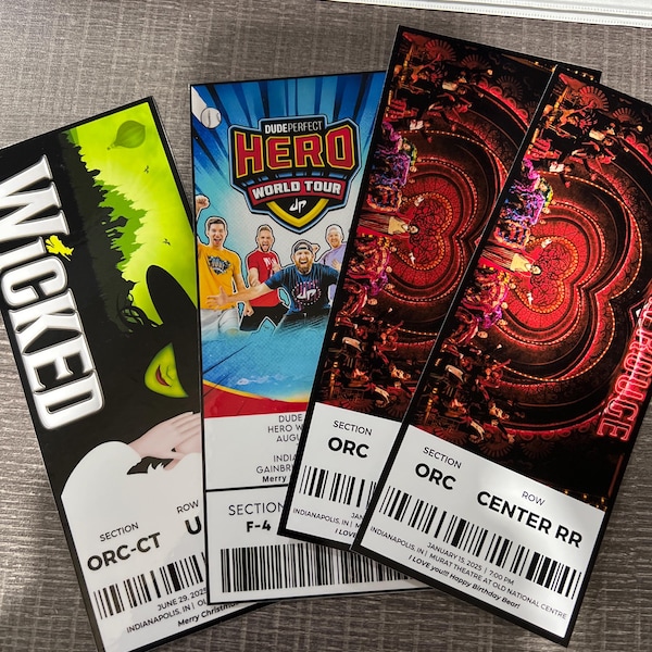 Physical Ticket Custom Personalized Laminated Concert Event Ticket ...