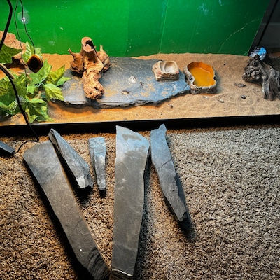 Extra Large Natural Slate Rock Cave Fish Tank Aquarium Decor for ...